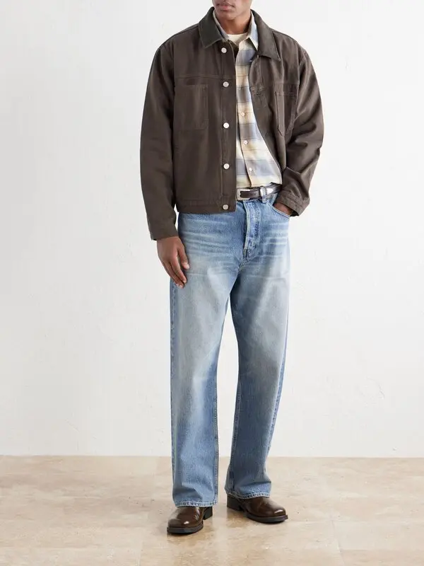 FRAME Cotton-canvas Jacket With Suede Collar