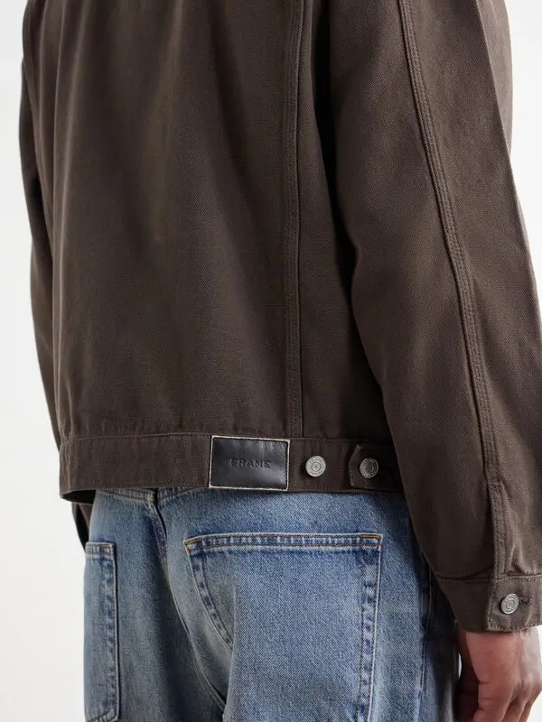 FRAME Cotton-canvas Jacket With Suede Collar