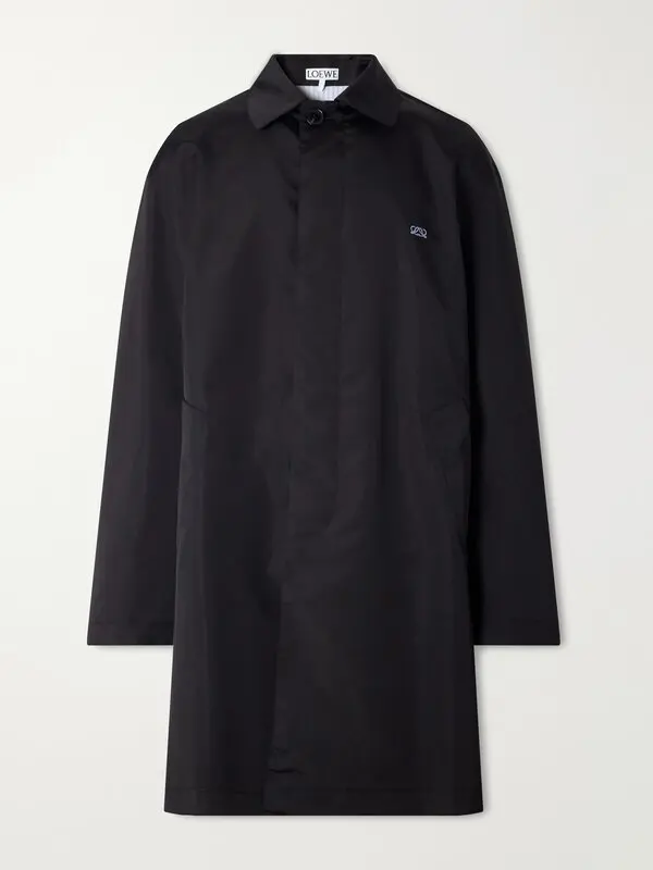 Loewe Logo-embroidered Twill Trench Coat