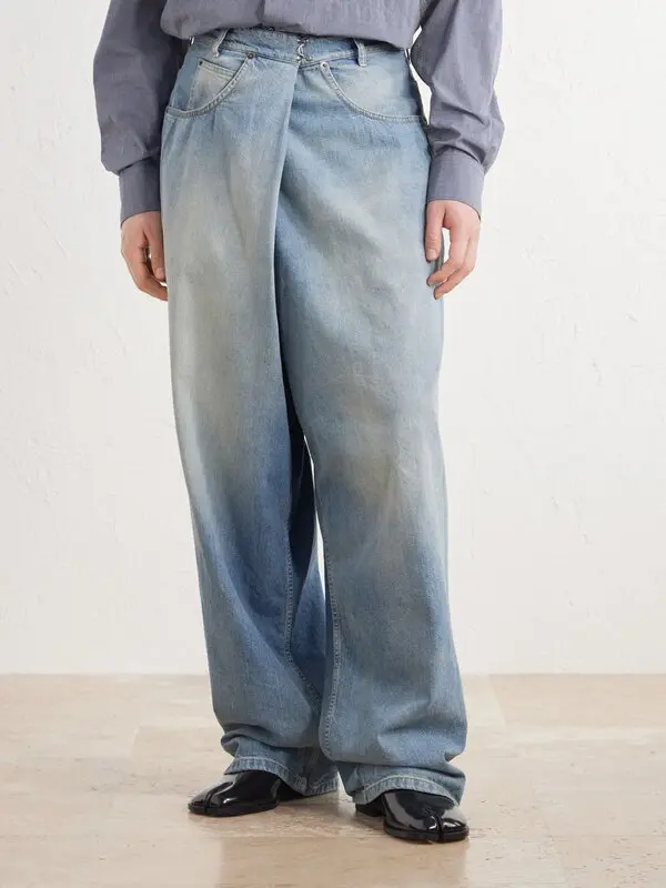 MAISON MARGIELA Wrap Wide-leg Jeans - Blue