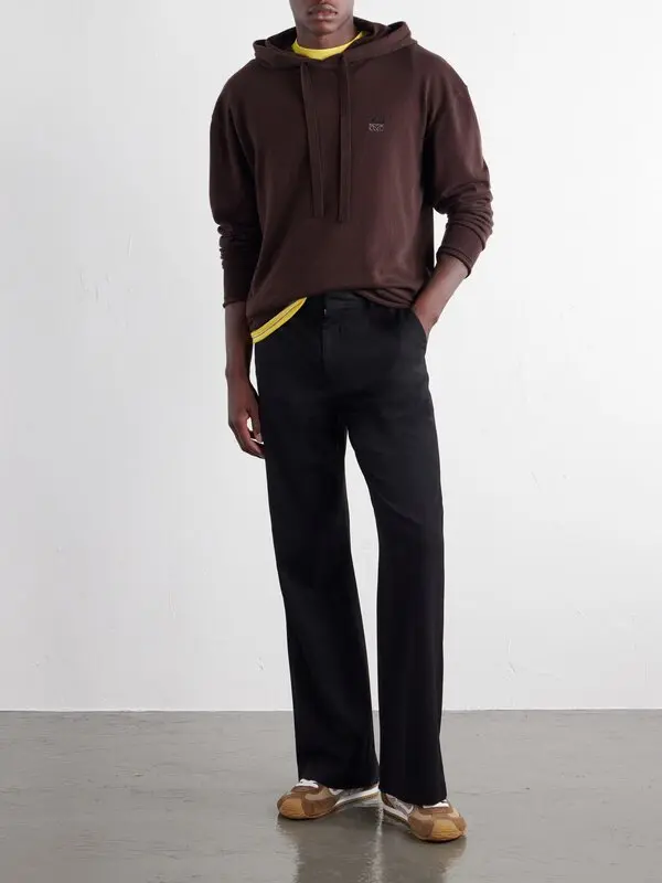 Loewe Anagram-embroidered Cotton-blend Hoodie - Brown