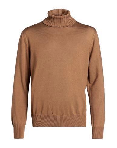 GRAN SASSO Light Brown Virgin Wool Turtleneck Sweater
