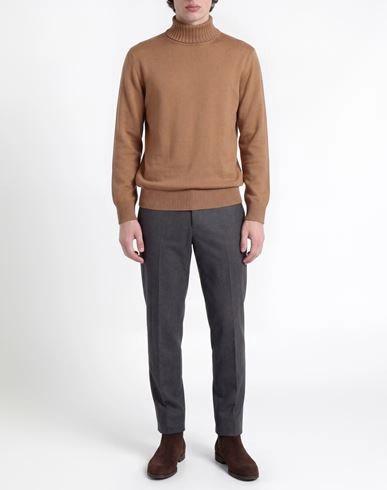 GRAN SASSO Light Brown Virgin Wool Turtleneck Sweater
