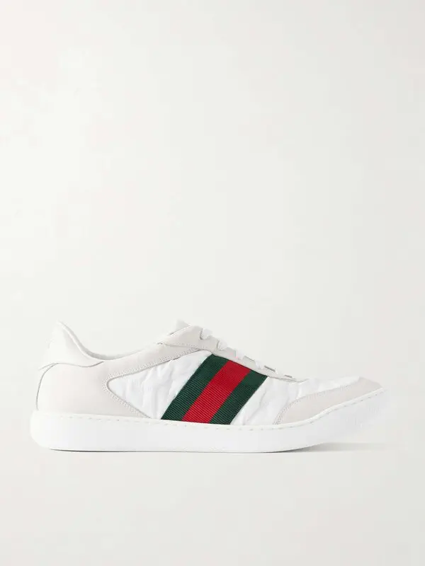 Gucci Screener 2.0 Suede-trimmed Shell Sneakers