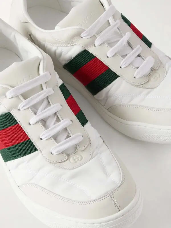 Gucci Screener 2.0 Suede-trimmed Shell Sneakers