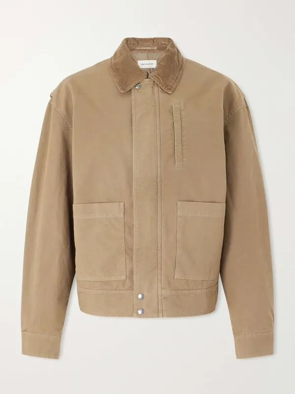 Dries Van Noten Corduroy-trimmed Cotton-canvas Jacket