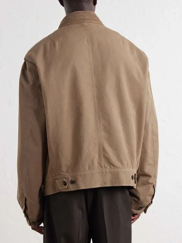 Dries Van Noten Corduroy-trimmed Cotton-canvas Jacket