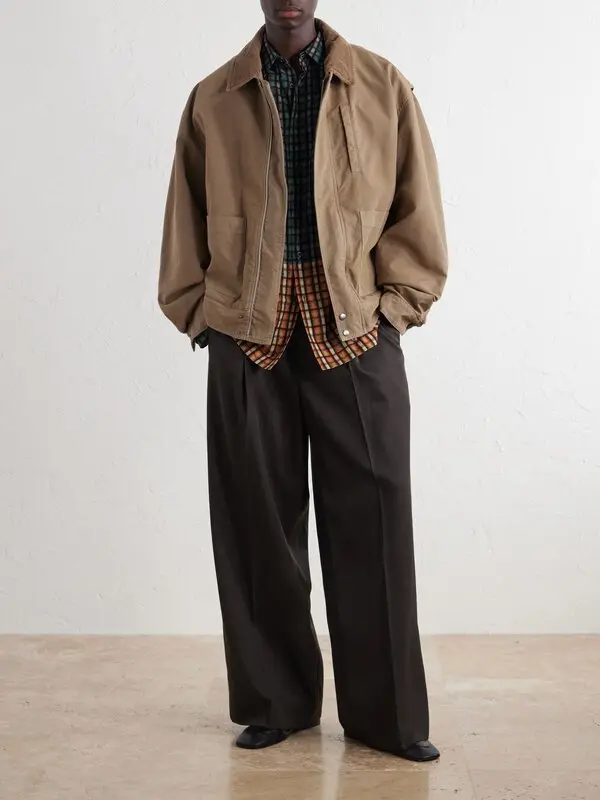 Dries Van Noten Cotton-canvas Jacket With Corduroy Trim