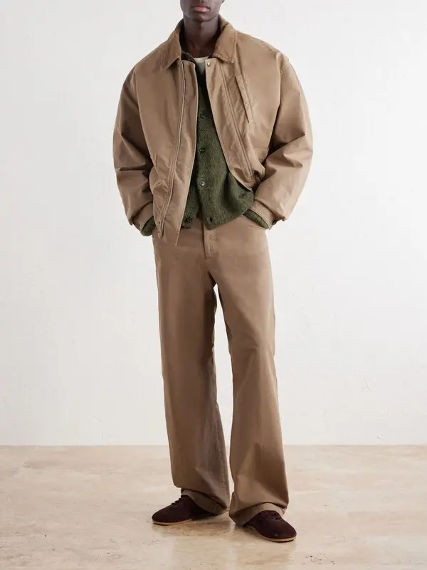 Dries Van Noten Cotton-canvas Jacket With Corduroy Trim