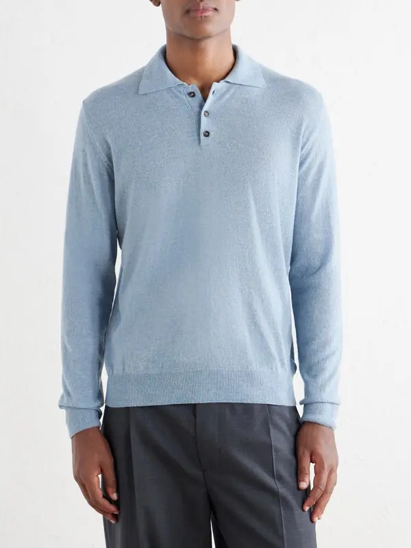 SLOWEAR Cashmere-blend Polo Sweater