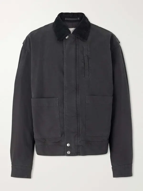 Dries Van Noten Corduroy-trimmed Cotton-canvas Jacket
