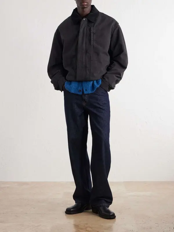 Dries Van Noten Corduroy-trimmed Cotton-canvas Jacket