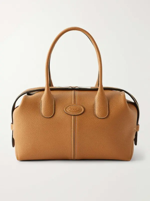TOD'S Bauletto Textured-leather Tote