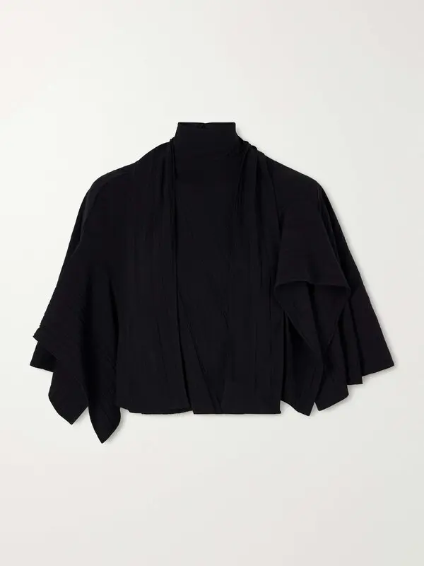 Tibi Cape-effect Tie-detailed Gauze Blouse