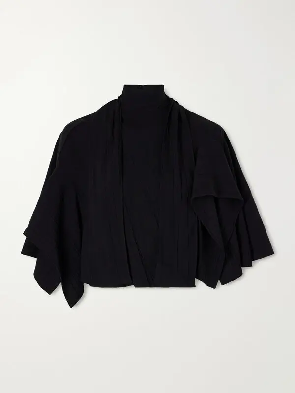 Tibi Cape-effect Tie-detailed Gauze Blouse - Black