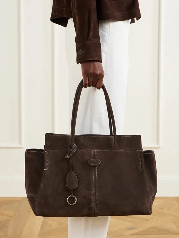 TOD'S Logo-embossed Suede Tote
