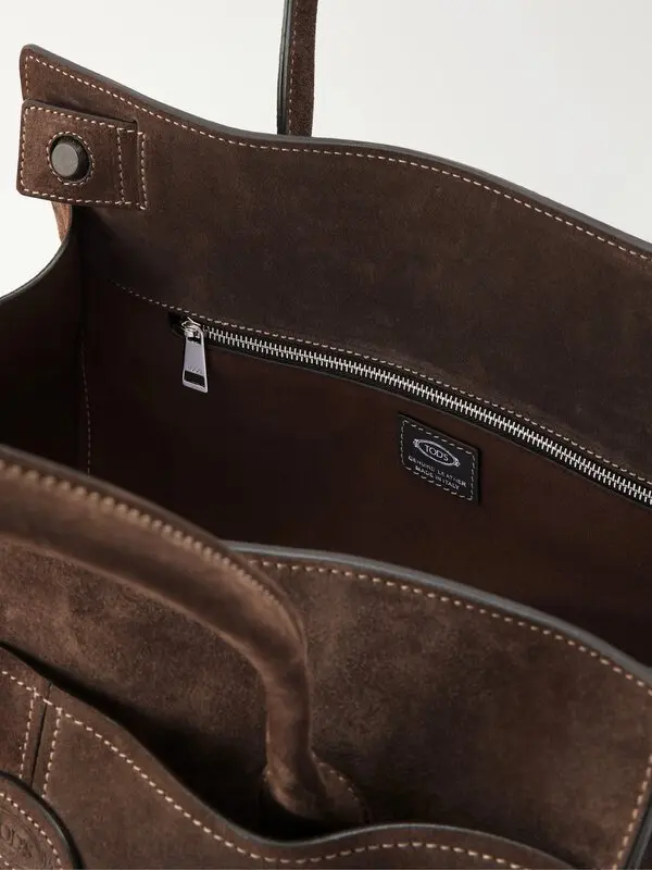TOD'S Logo-embossed Suede Tote