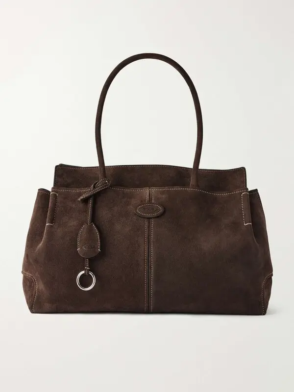 TOD'S Logo-embossed Suede Tote