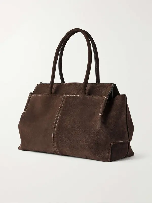 TOD'S Logo-embossed Suede Tote