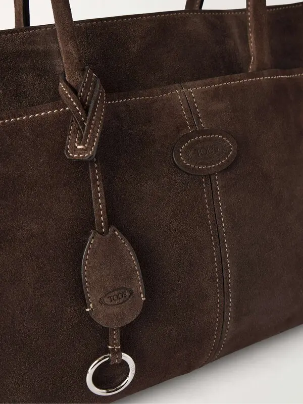 TOD'S Logo-embossed Suede Tote