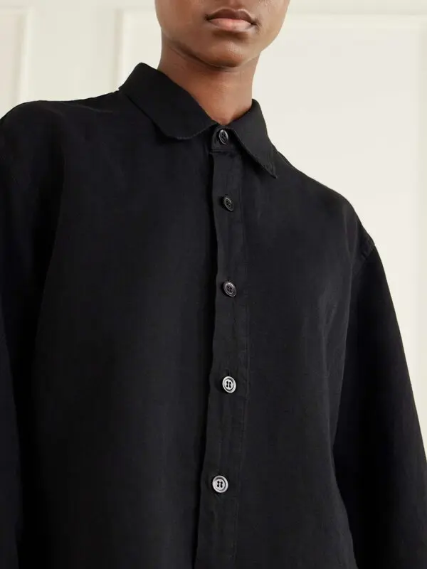 Studio Nicholson Hithe Garment-dyed Cotton And Linen-blend Shirt