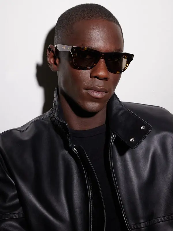 Bottega Veneta Bold Ribbon Stud D-frame Sunglasses