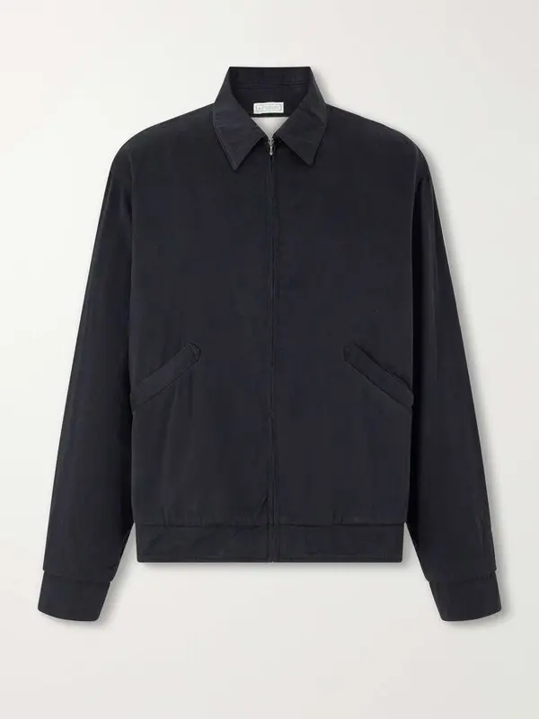 A.PRESSE Silk-blend Gabardine Bomber Jacket