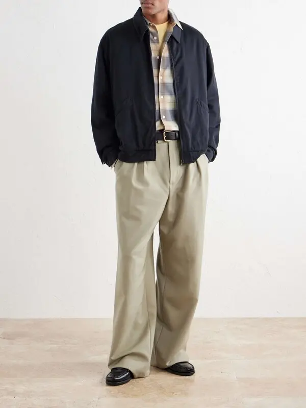 A.PRESSE Silk-blend Gabardine Bomber Jacket