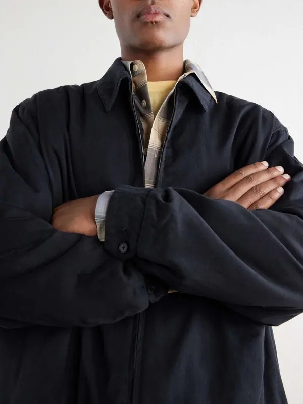 A.PRESSE Silk-blend Gabardine Bomber Jacket