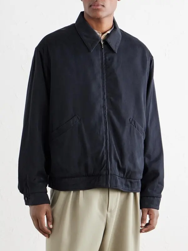 A.PRESSE Silk-blend Gabardine Bomber Jacket