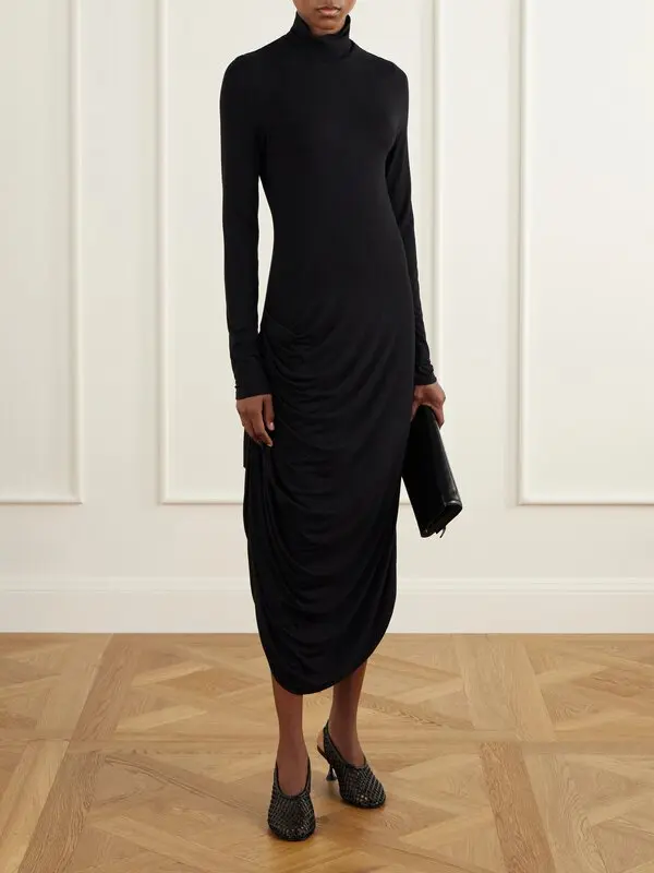 Proenza Schouler White Label Imogen Jersey Turtleneck Midi Dress - Black