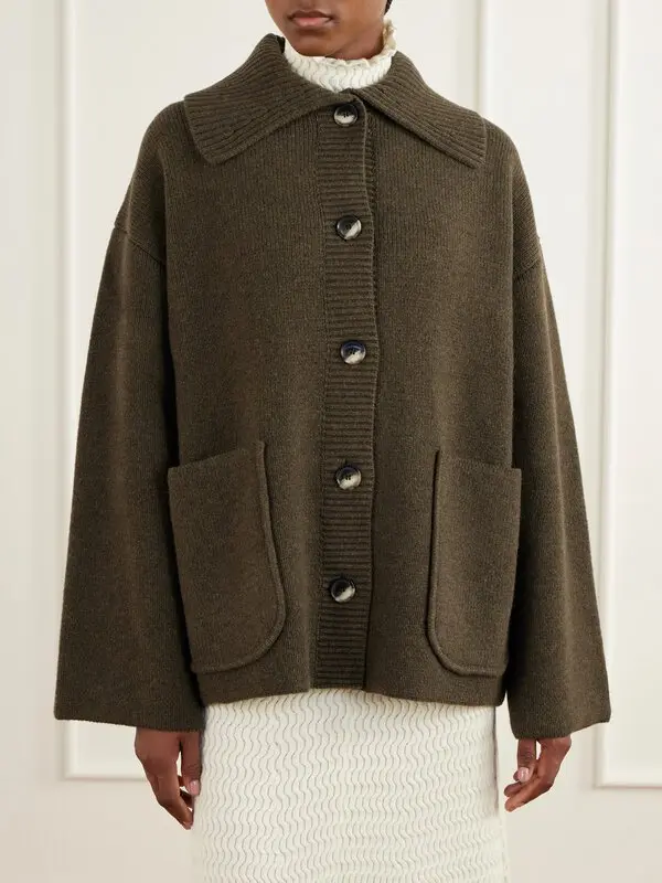 Proenza Schouler White Label Nelly Merino Wool Jacket - Green