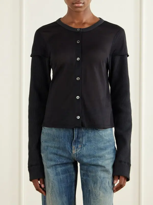 Our Legacy Layered Cotton-blend Cardigan - Black