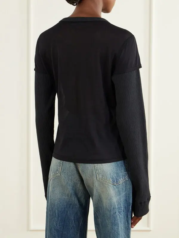 Our Legacy Layered Cotton-blend Cardigan - Black