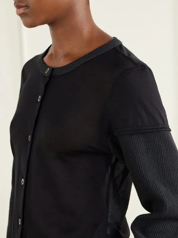 Our Legacy Layered Cotton-blend Cardigan - Black