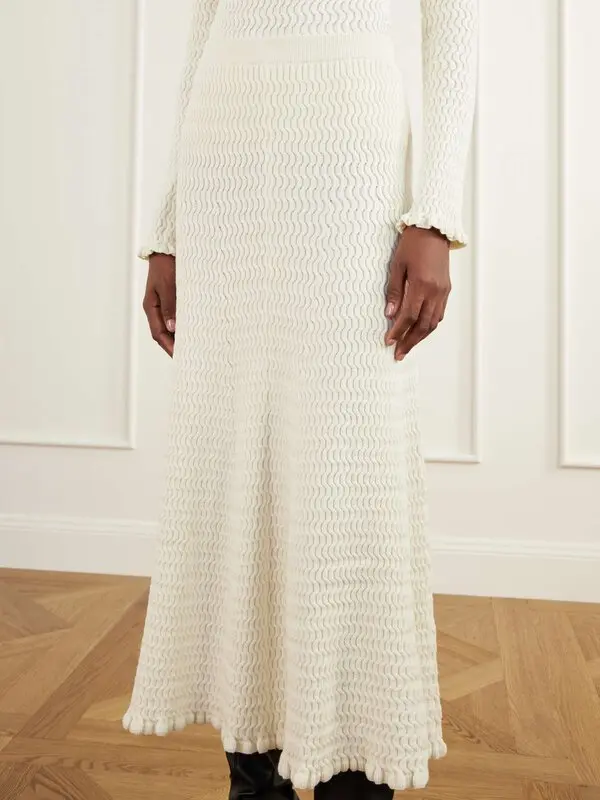 Proenza Schouler White Label Magnolia Cable-knit Midi Skirt