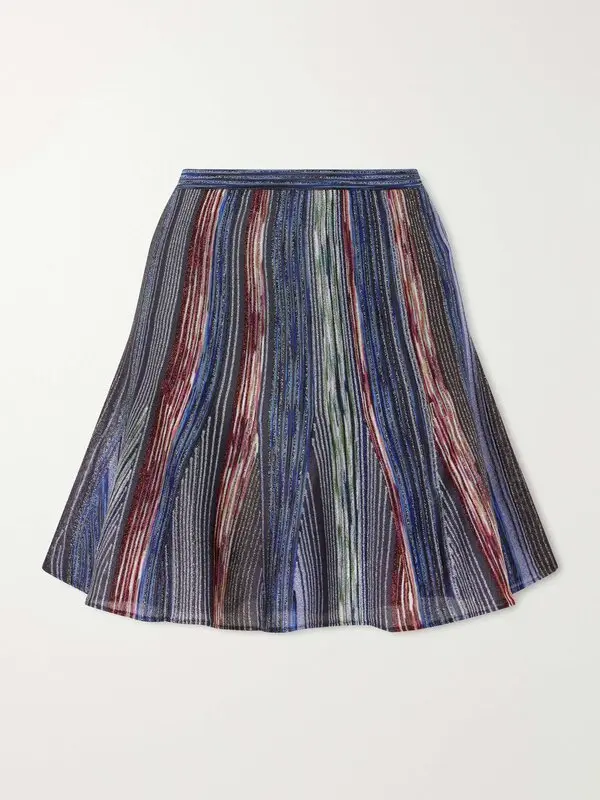 Missoni Striped Metallic Crochet-knit Mini Skirt