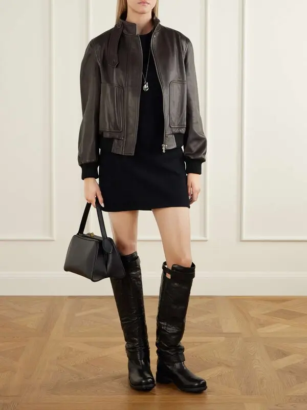 JIMMY CHOO Buckled Leather Knee-high Boots