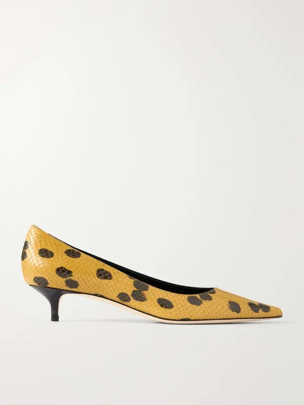 JIMMY CHOO Amelia 30 Leopard-print Snake-effect Leather Pumps