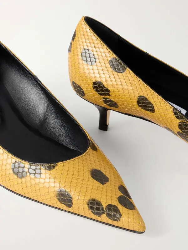 JIMMY CHOO Amelia 30 Leopard-print Snake-effect Leather Pumps