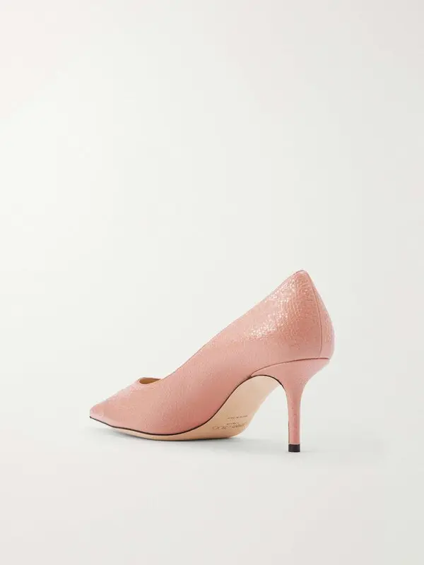 JIMMY CHOO Love 65 Crackled-leather Pumps