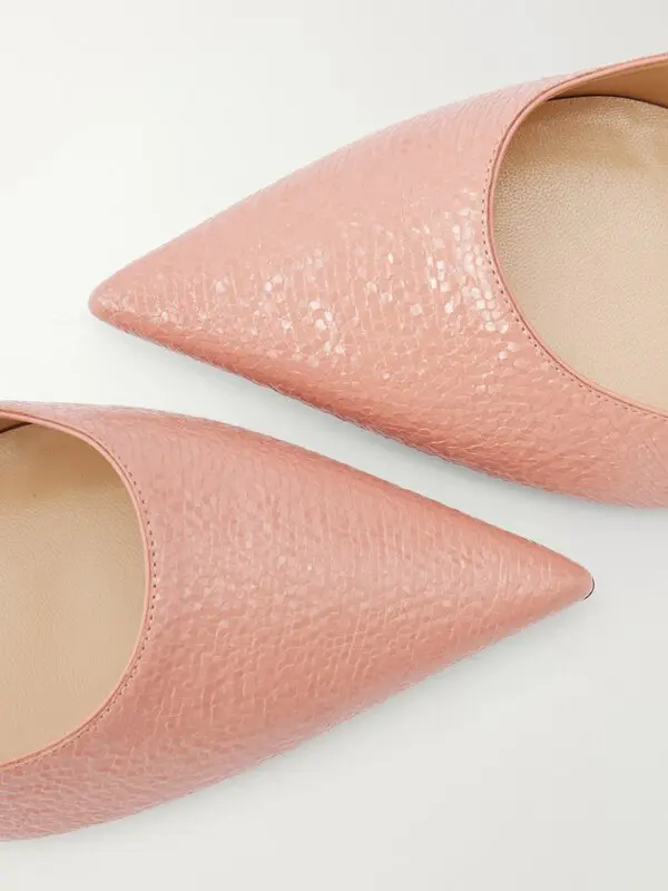 JIMMY CHOO Love 65 Crackled-leather Pumps - Pink