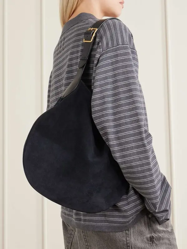 NILI LOTAN Jagger Suede Shoulder Bag