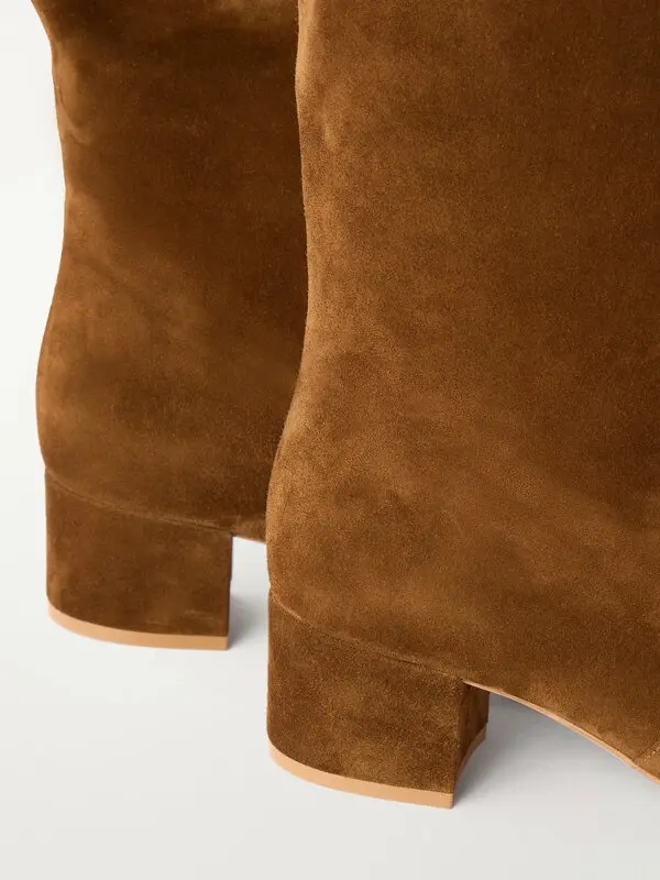 GIANVITO ROSSI Over The Knee Suede Boots - Brown