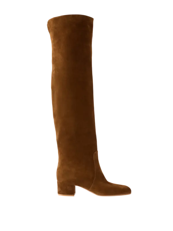 GIANVITO ROSSI Over The Knee Suede Boots - Brown