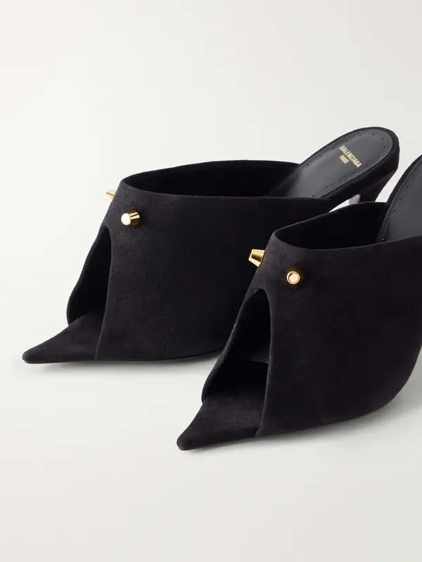 Balenciaga Midnight City Studded Suede Mule