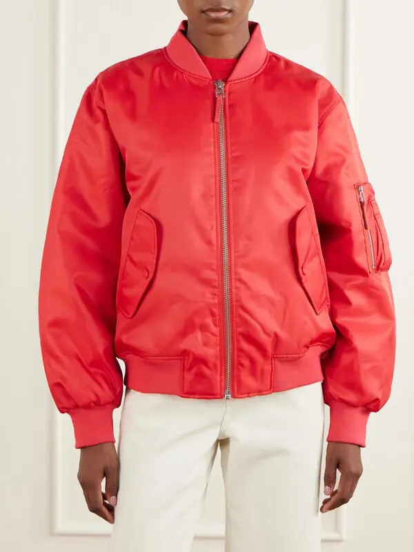 ANINE BING Leon Shell Bomber Jacket - Red