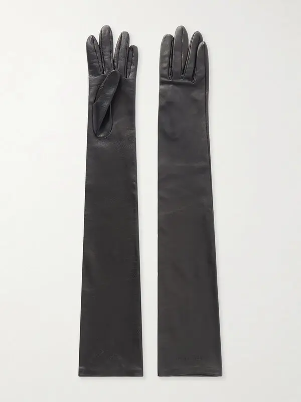 Balenciaga Leather Gloves - Black
