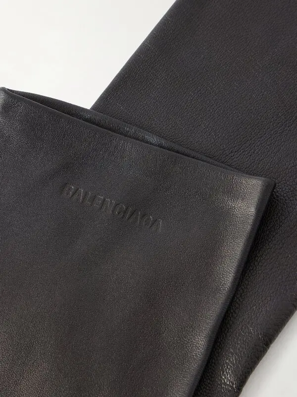 Balenciaga Leather Gloves - Black