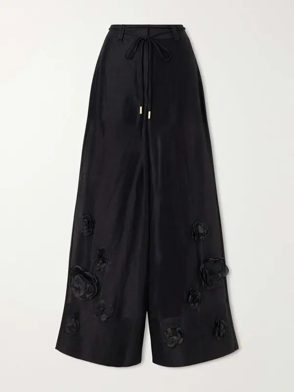Aje Cloudscape Flower-appliqué Wide-leg Pants
